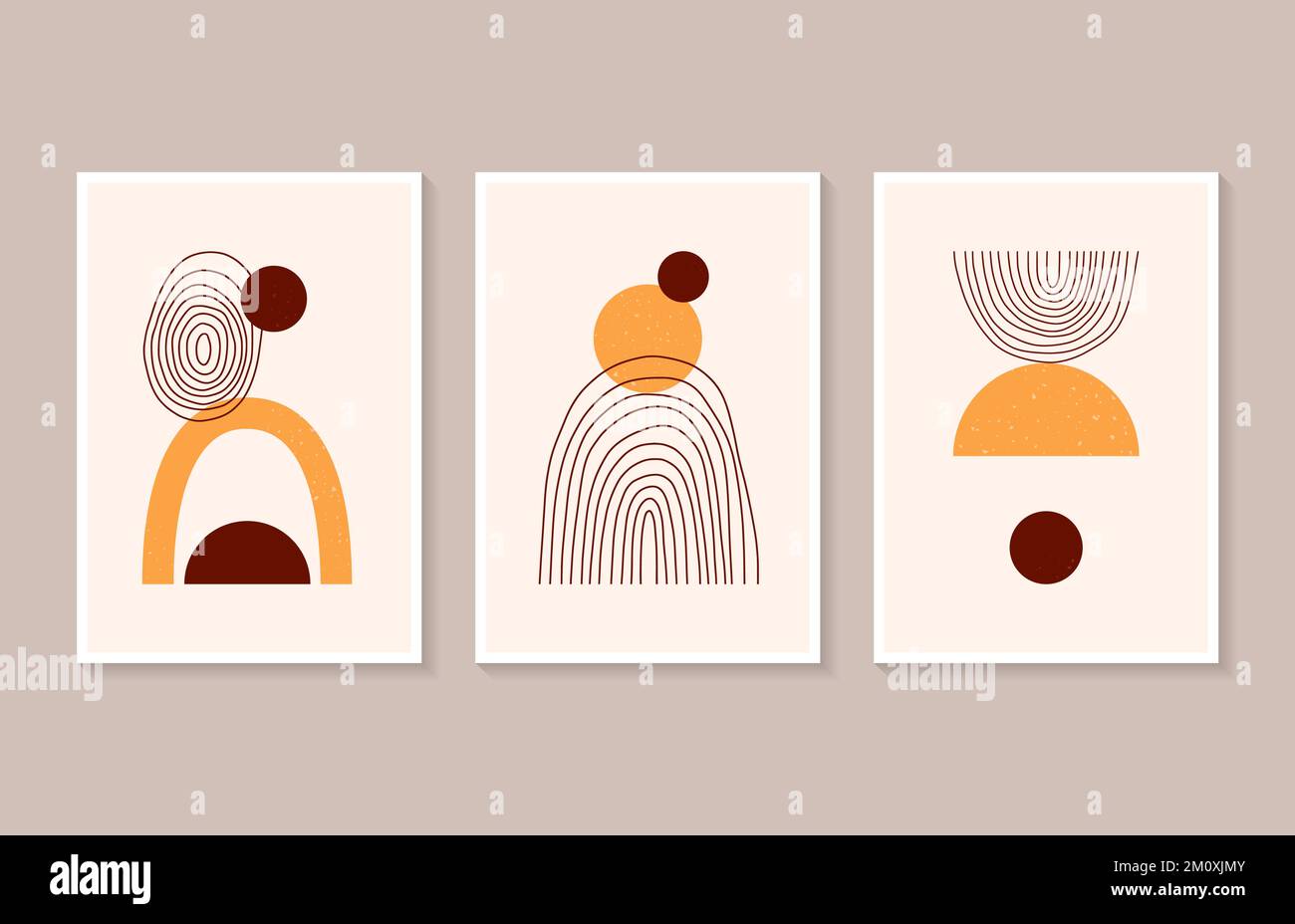 A set of three abstract posters to decorate the interior. Geometric ...