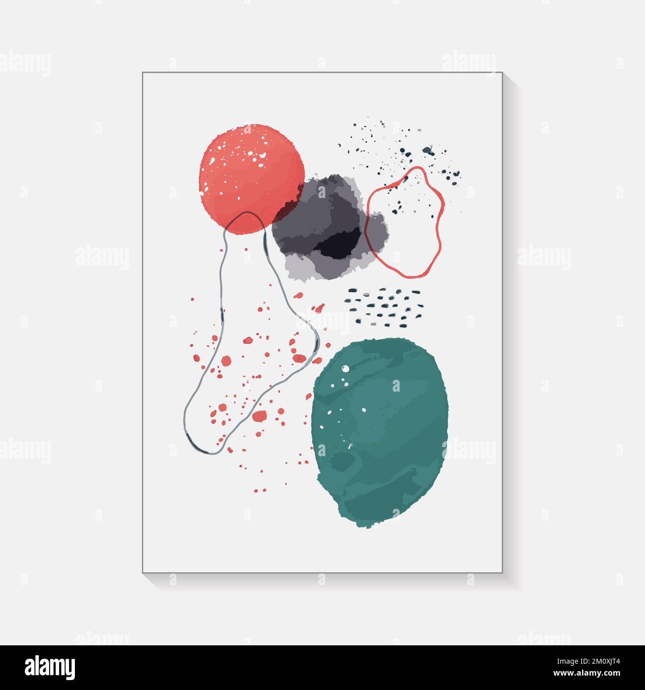 One vector abstract poster painted with watercolor Stock Vector Image ...