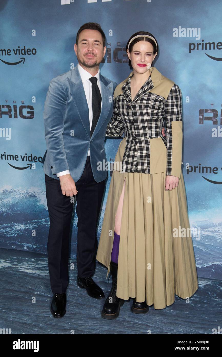 London, UK . 8 December, 2022 . Martin Compston and Emily Hampshire ...