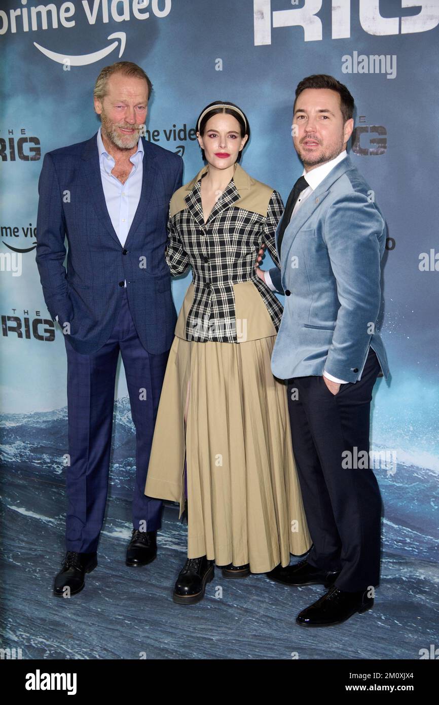 London, UK . 8 December, 2022 . Iain Glen, Emily Hampshire and Martin ...