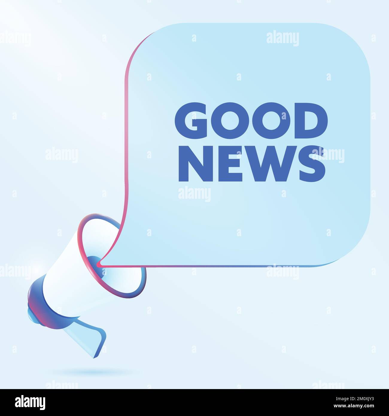 Good news text with 3d realistic megaphone vector illustration. Banner ...