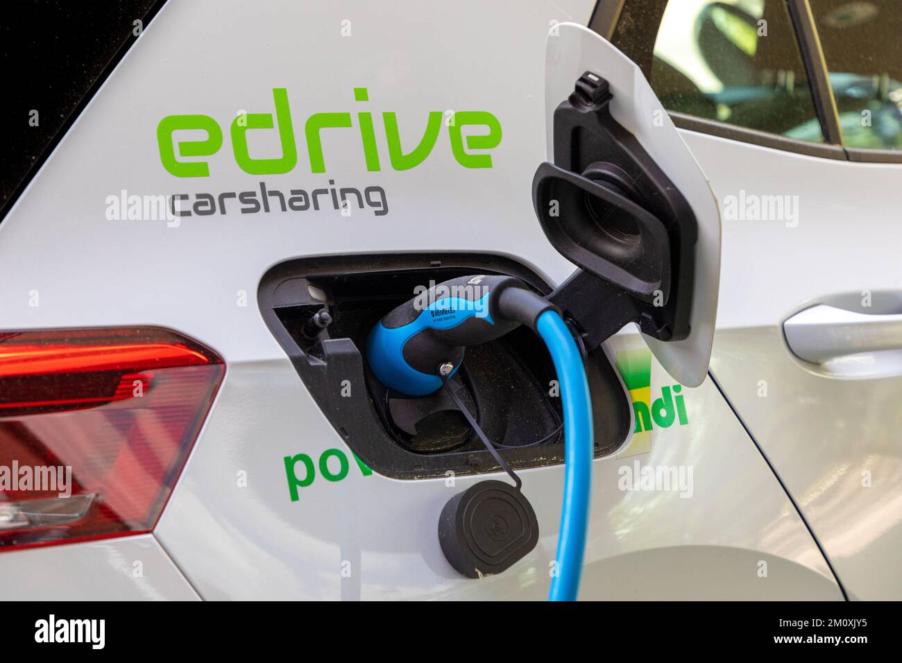 Charging port of an edrive carsharing electric vehicle at the ...
