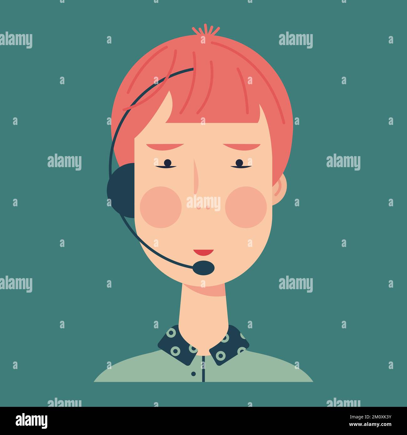 Avatar for one office worker hair young woman Stock Vector Image & Art ...