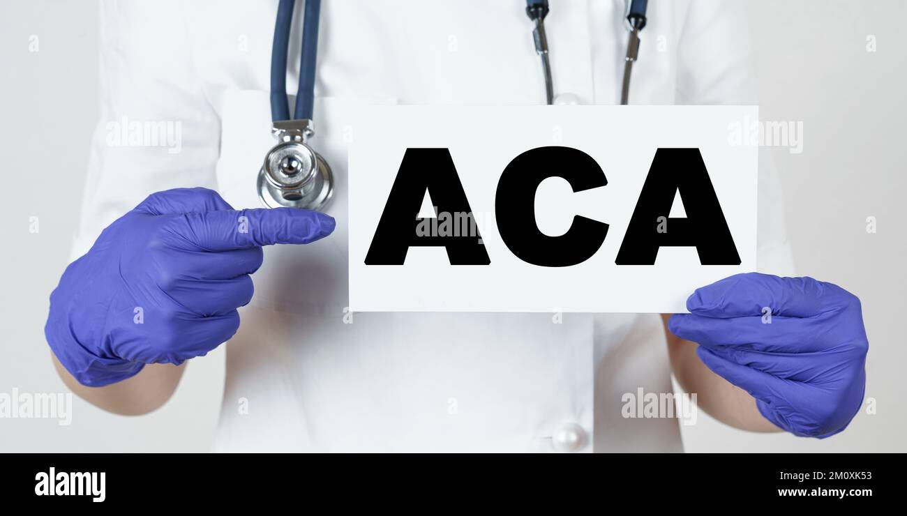 Medicine and health concept. The doctor points his finger at a sign ...