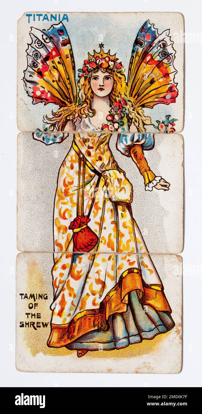 Vintage Titania Playing Card Illustration - from Shakespeares Taming of ...