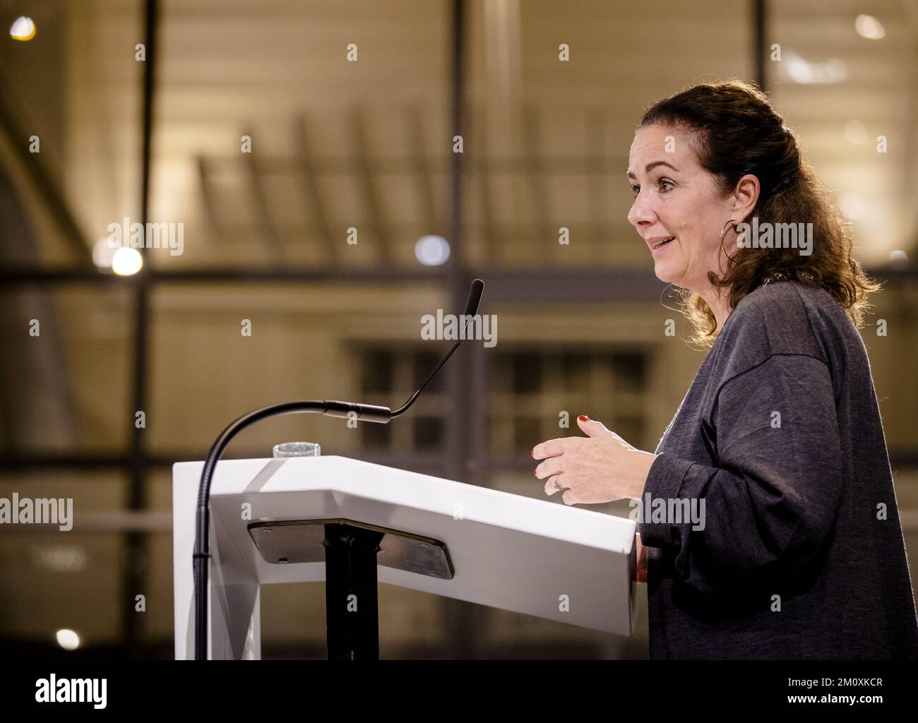 AMSTERDAM - 08/12/2022, Mayor Femke Halsema speaks during the ...