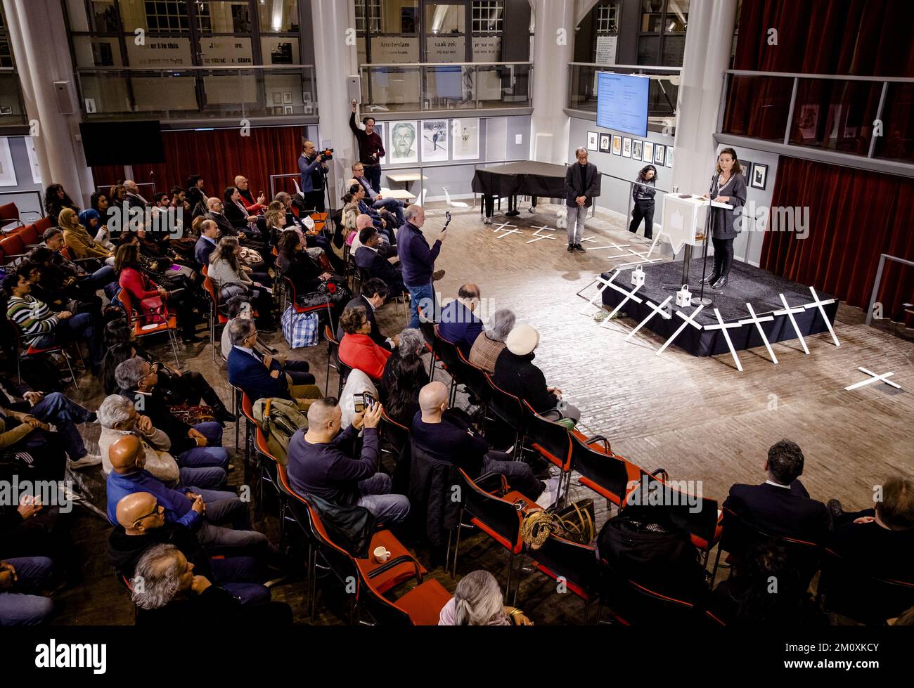 AMSTERDAM - 08/12/2022, Mayor Femke Halsema speaks during the ...