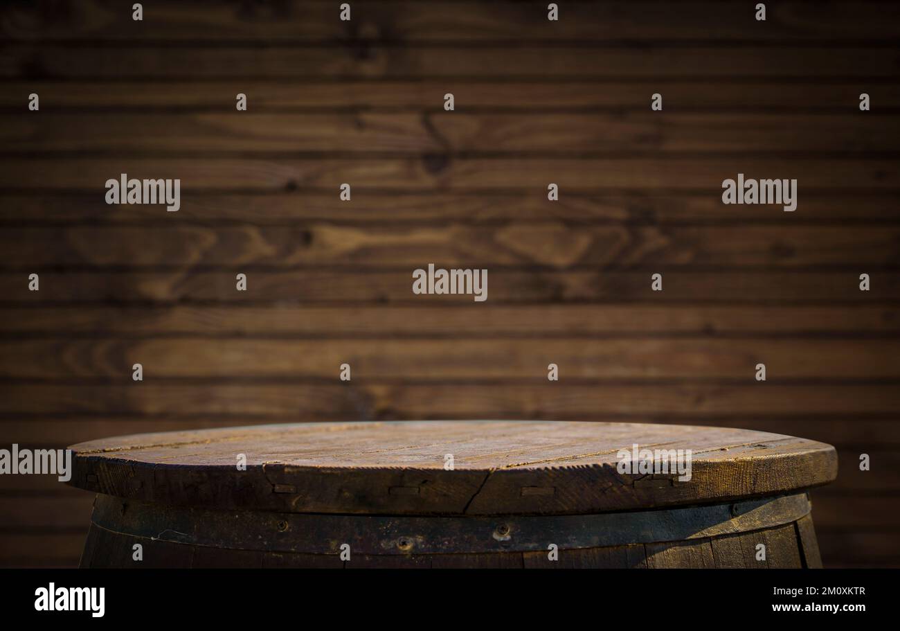 Wooden table background. Old rustic wooden planks and board with dark ...