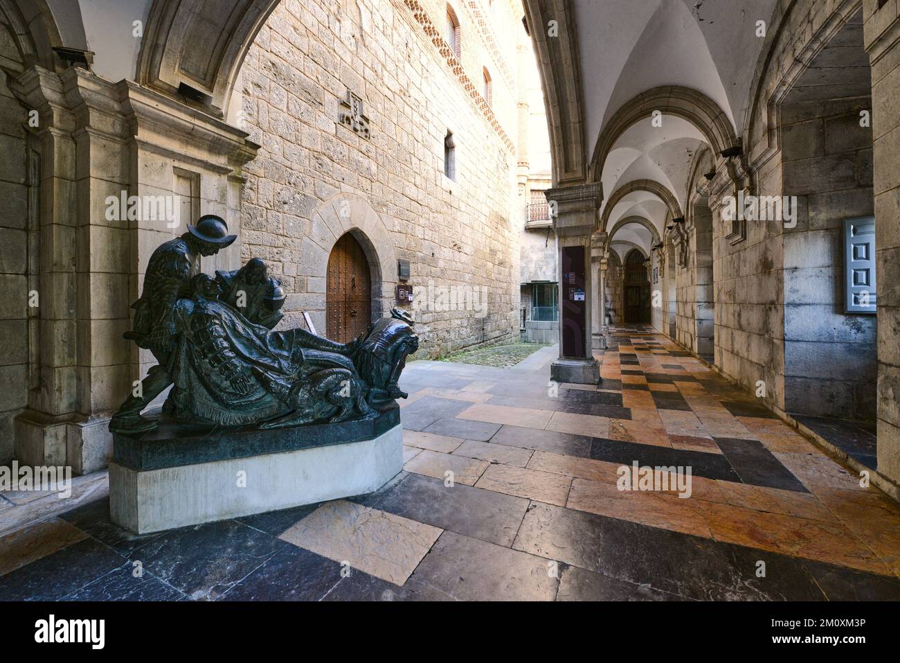 Bronze statue of Saint Ignatius located at the entrance of the Holy ...