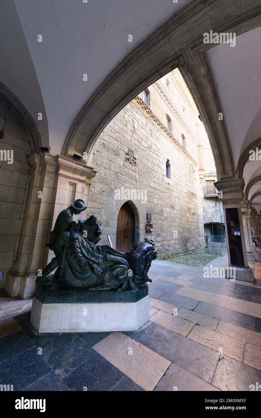 Bronze statue of Saint Ignatius located at the entrance of the Holy ...