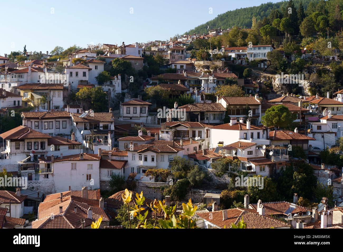 Old city of Mugla. The historical part of the Turkish city, founded by ...
