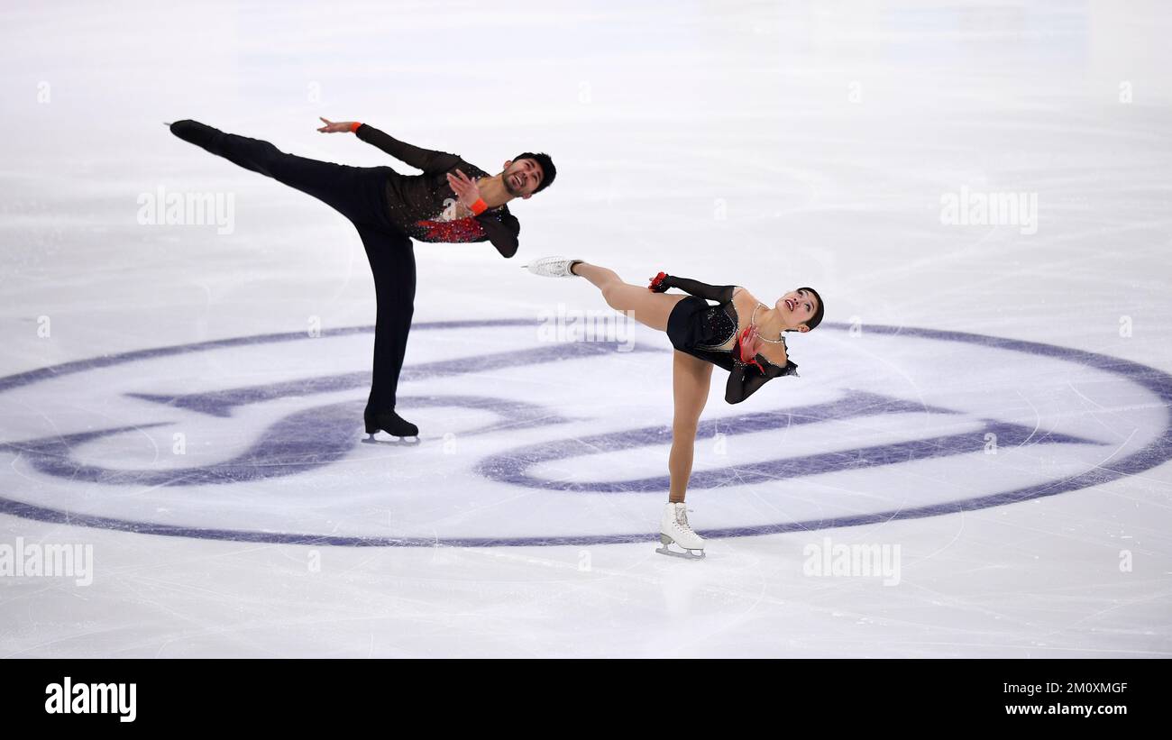 Turin, Italy. 08 December 2022. Emily Chan and Spencer Akira Howe of ...