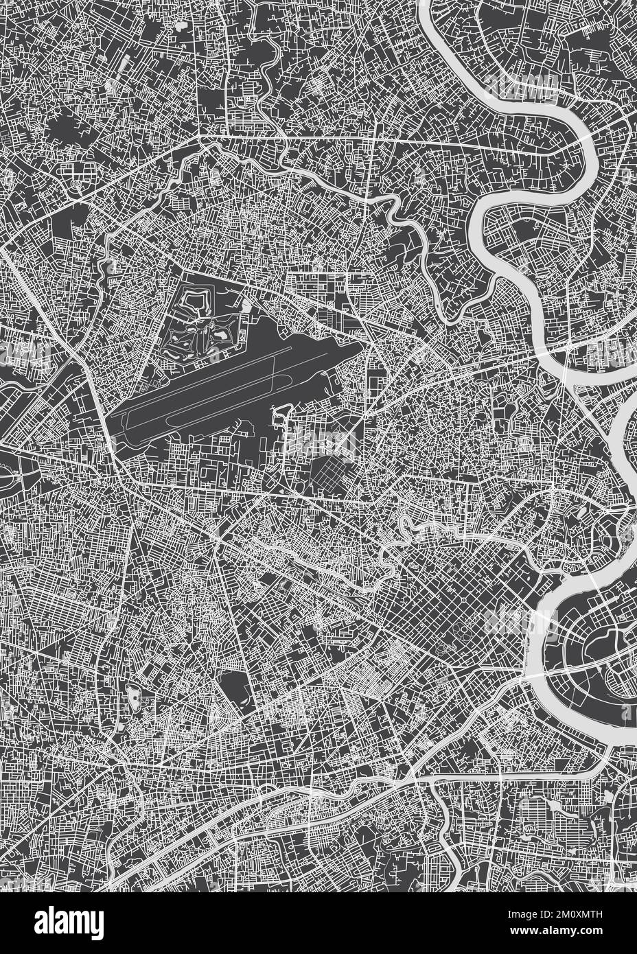 City map Ho Chi Minh, monochrome detailed plan, vector illustration ...