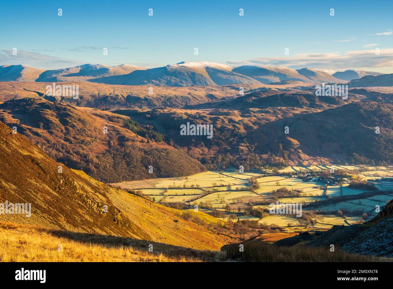 Rosthwaite in the Borrowdale valley in winter, Lake District National ...