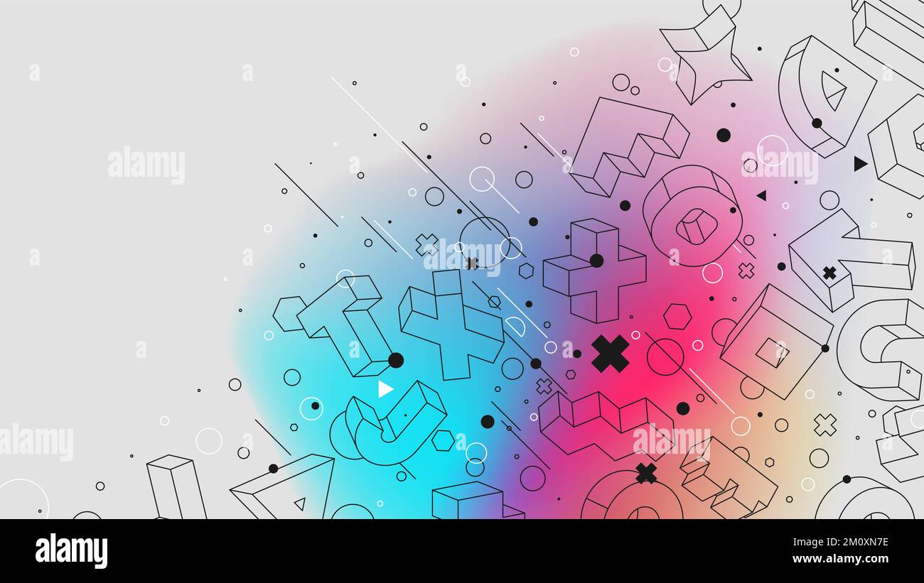 Isometric figures abstract gradient background mathematic 3d structure ...