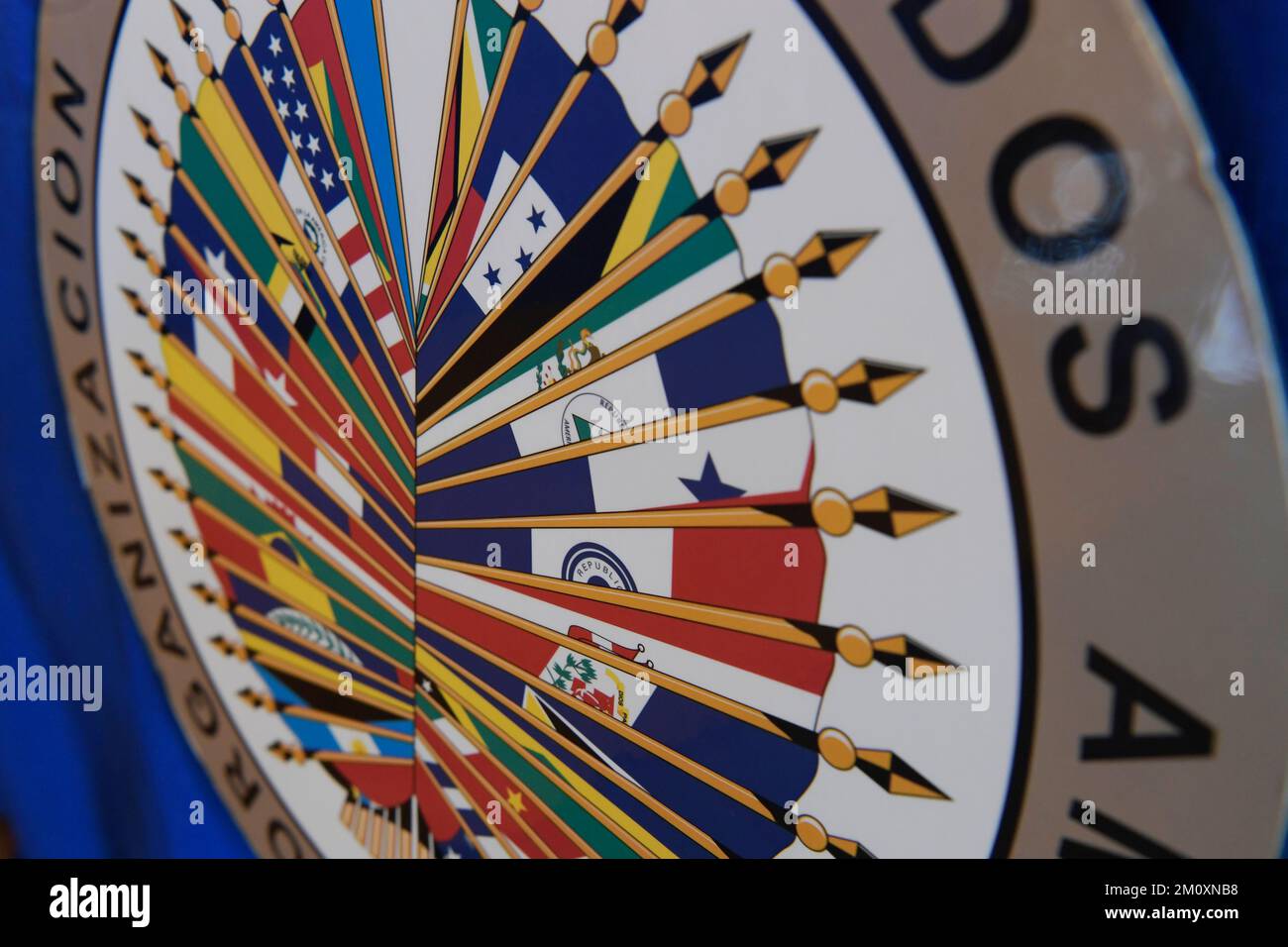 Logo of the Organization of the Amarican State(OAS) during an ...