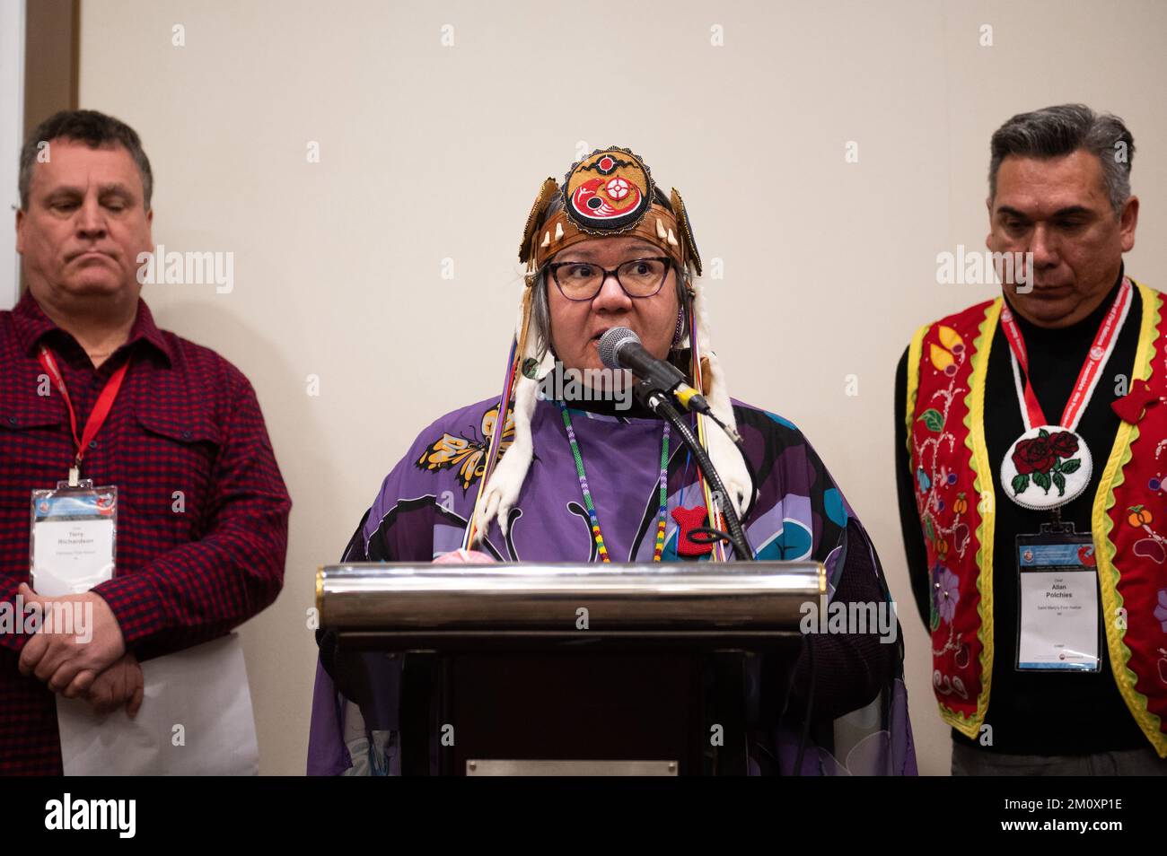 Assembly of First Nations National Chief, RoseAnne Archibald, speaks at ...