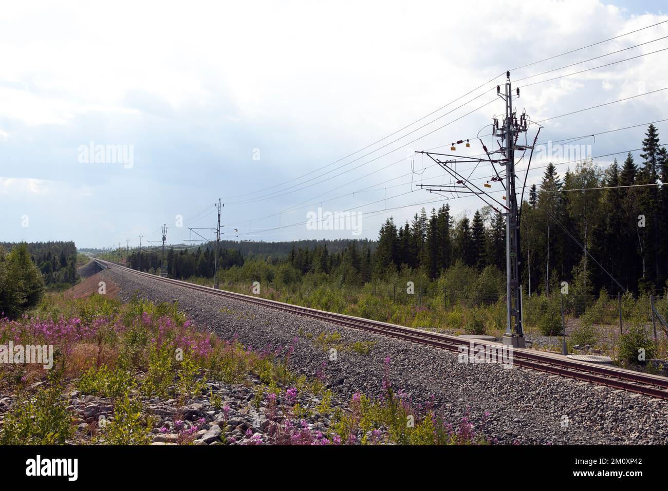The Bothnia Line, railway Nyland to Umea. Modern, newly built High ...