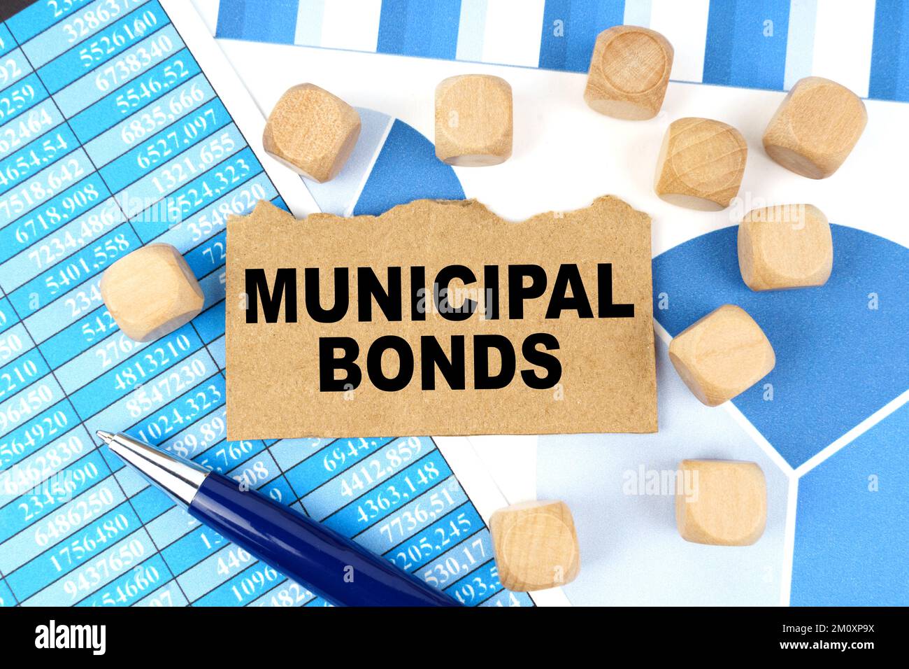 Finance and economics. On documents with graphs and reports, there are ...