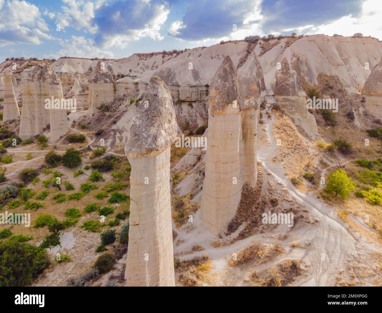 Unique geological formations in Love Valley in Cappadocia, popular ...