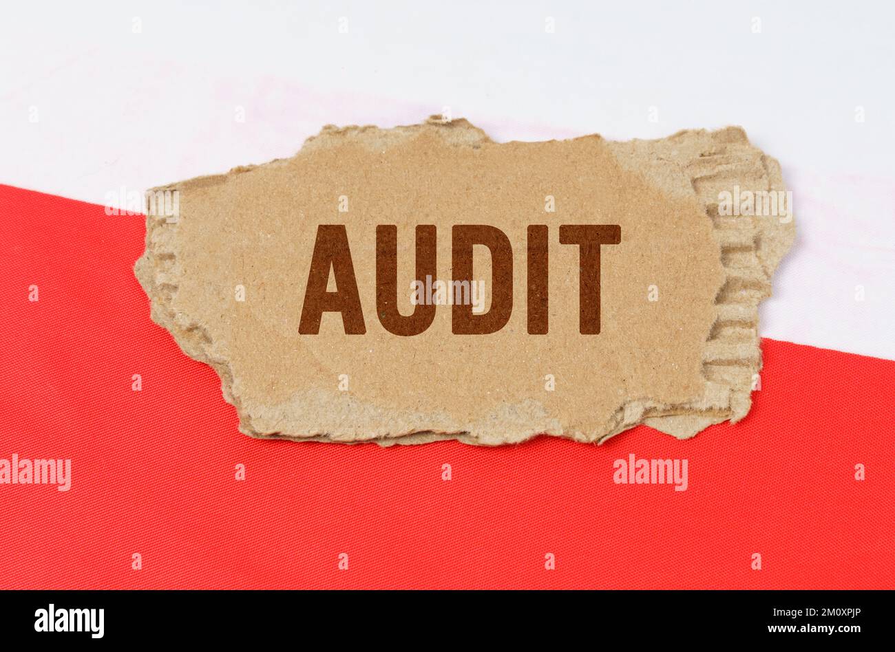 Business and finance concept. Against the background of the Polish flag ...