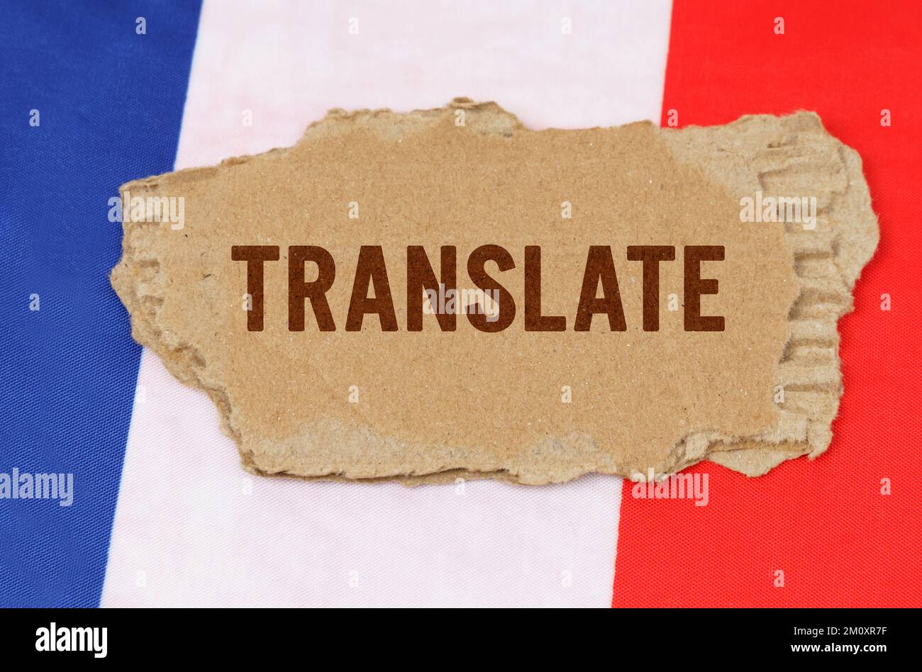 Business and finance concept. Against the background of the French flag ...