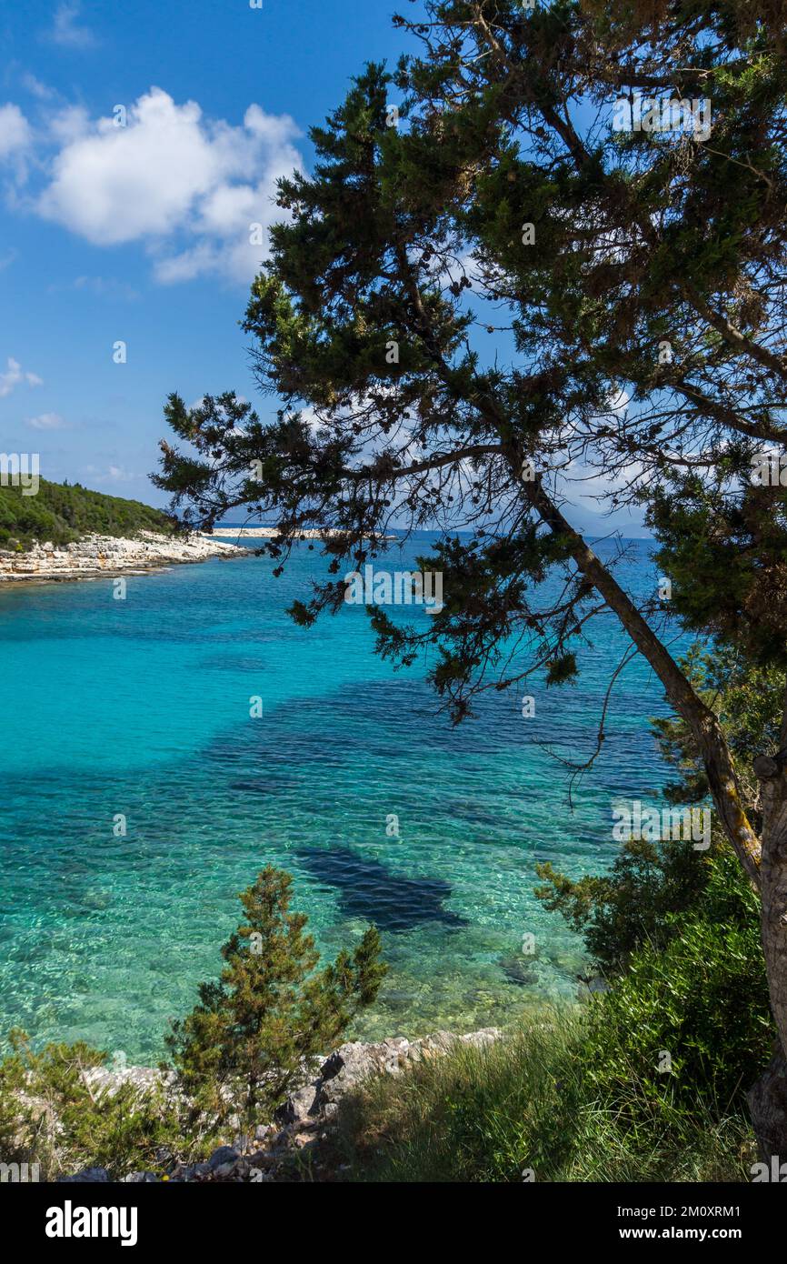 Amazing view of coastline of Kefalonia, Ionian Islands, Greece Stock ...