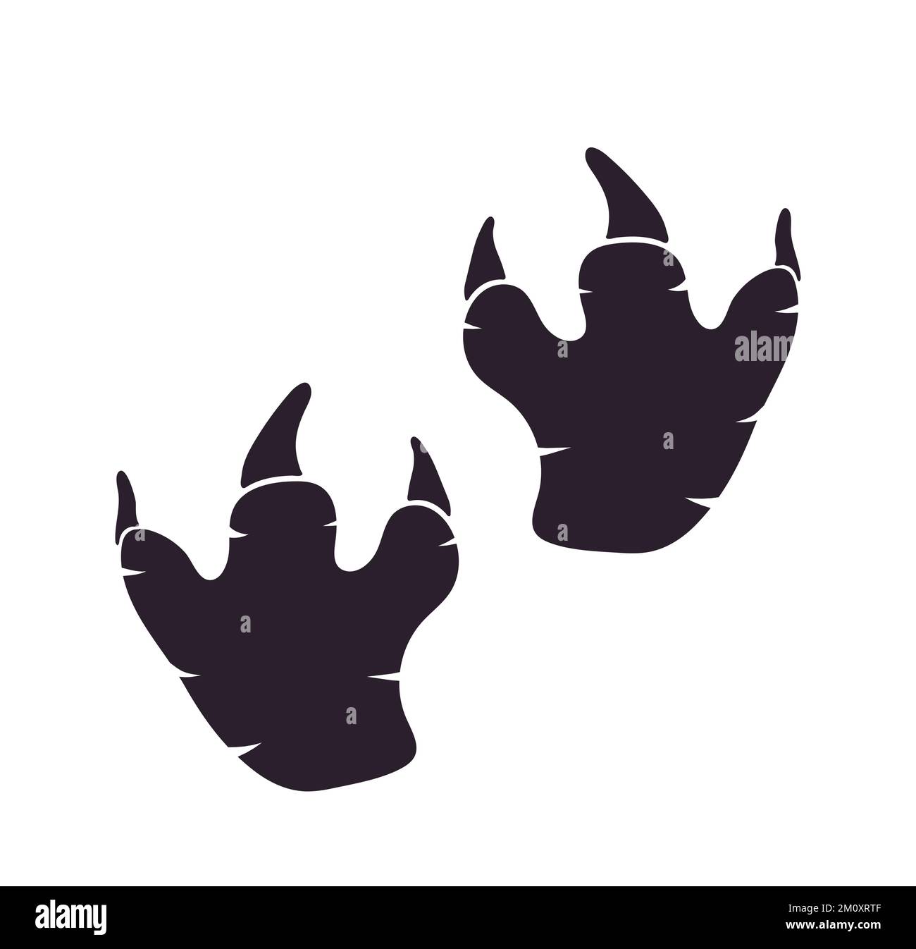 Silhoutte Parasaurolophus dinosaur footprint vector. Paleontology ...