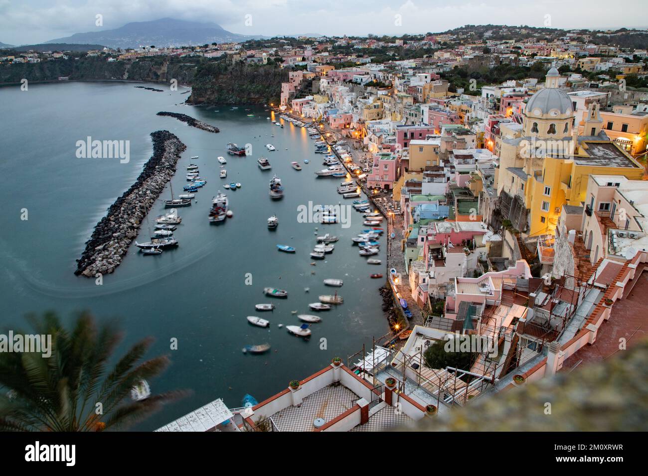 beautiful italian island procida famous for its colorful marina, tiny ...
