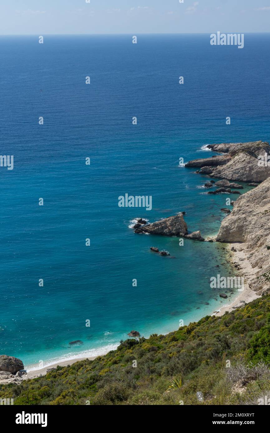 Amazing view of coastline of Kefalonia, Ionian Islands, Greece Stock ...
