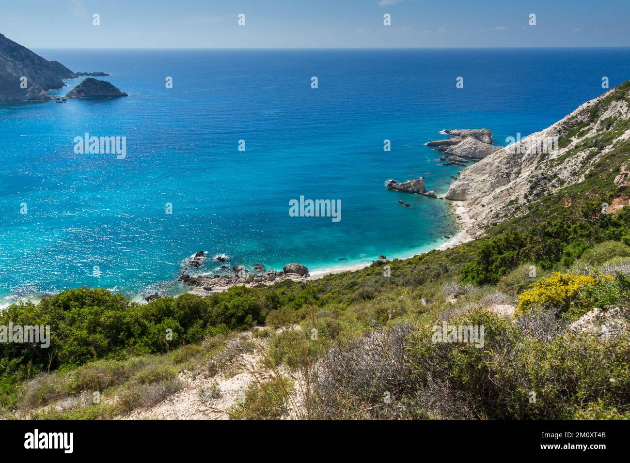 Amazing view of coastline of Kefalonia, Ionian Islands, Greece Stock ...