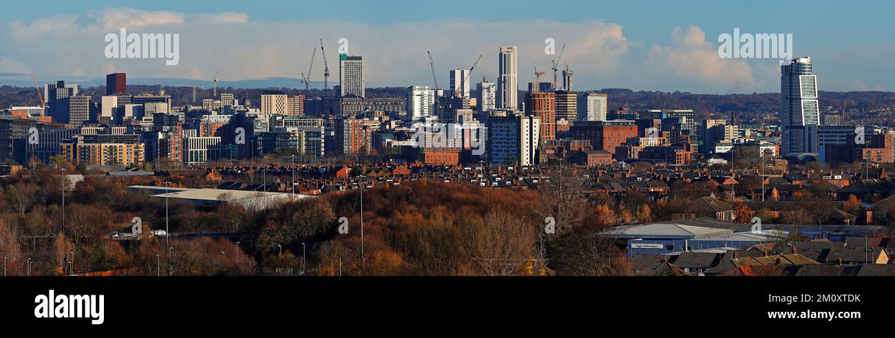 A distant view of Leeds City Centre skyline Stock Photo - Alamy