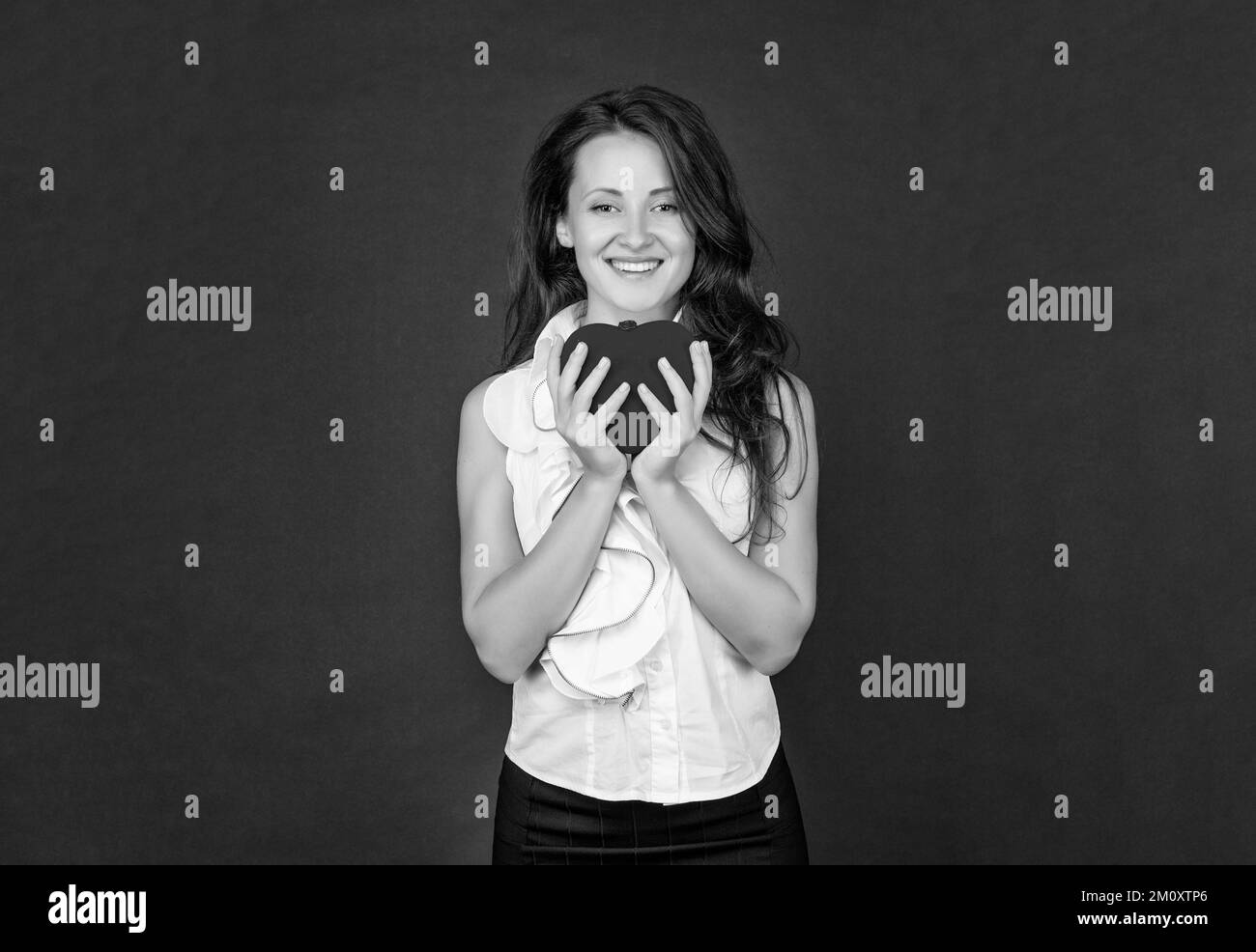 happy valentines day. be my valentine. girl with love symbol on black ...