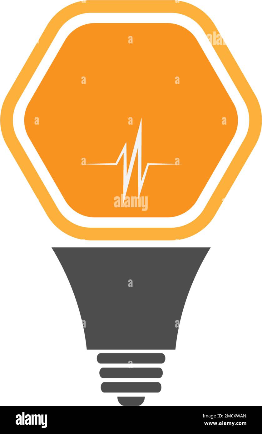 A vector illustration of creative light bulb - electronic company logo ...
