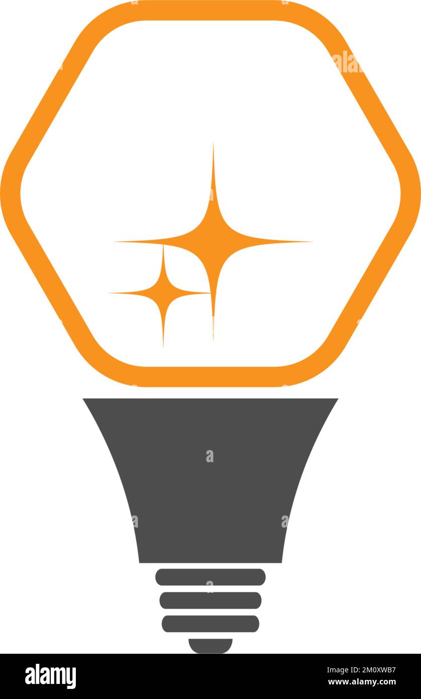 A vector illustration of creative light bulb - electronic company logo ...