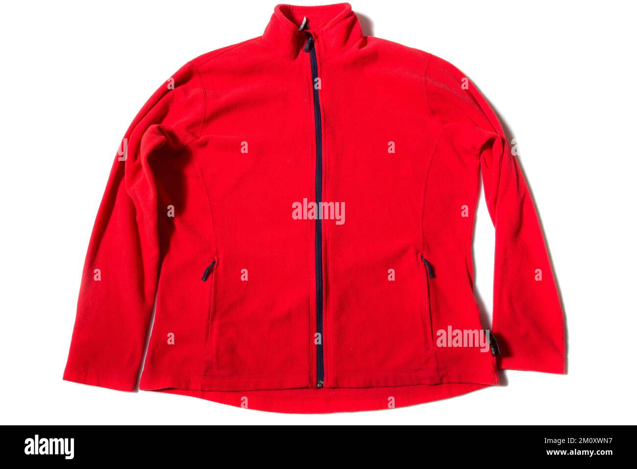 Red long sleeve women's fleece jacket Stock Photo - Alamy