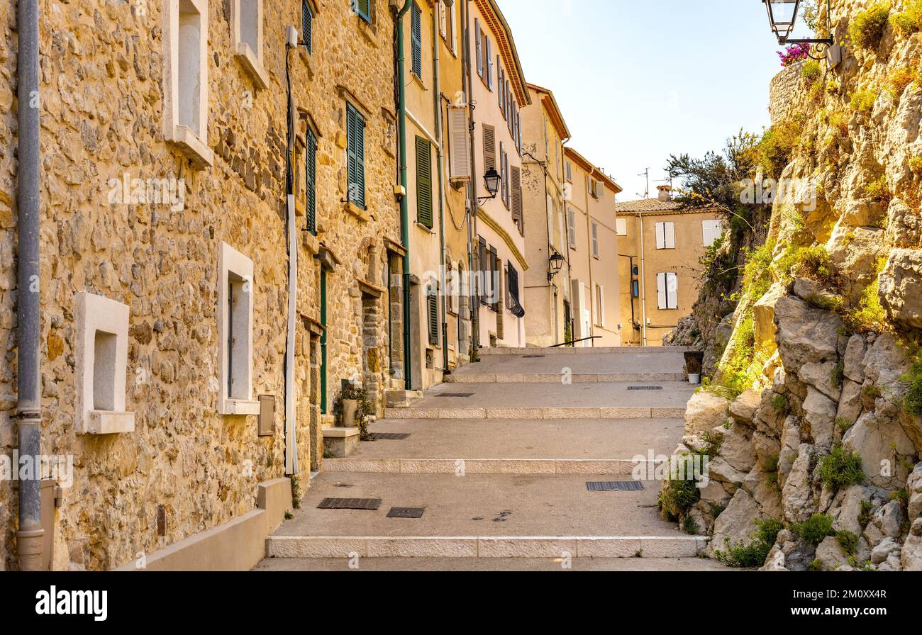 Antibes, France - August 4, 2022: Rue Barque en Cannes street with ...
