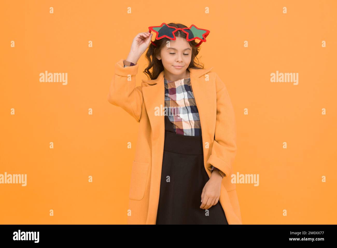 Popular schoolgirl. Carnival costume famous celebrity. Rock star. Party ...