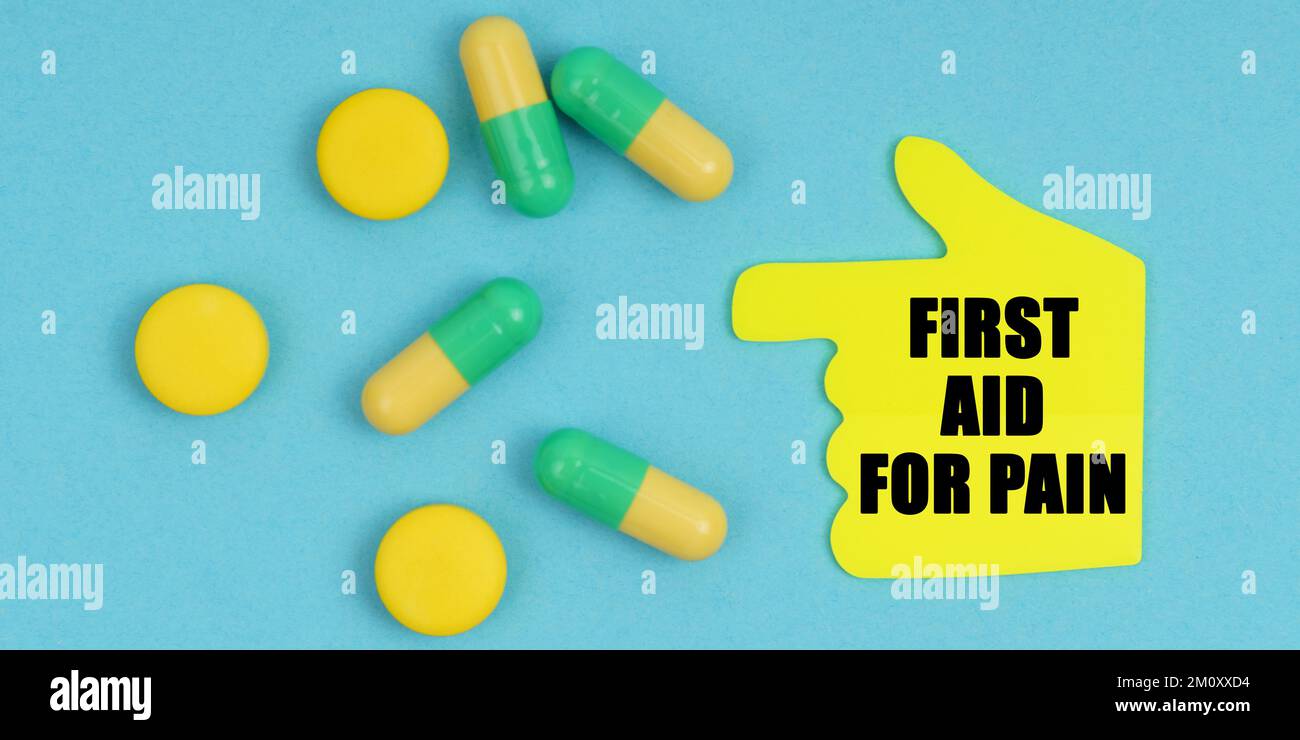 Medicine and health concept. On a blue background, there are pills and ...