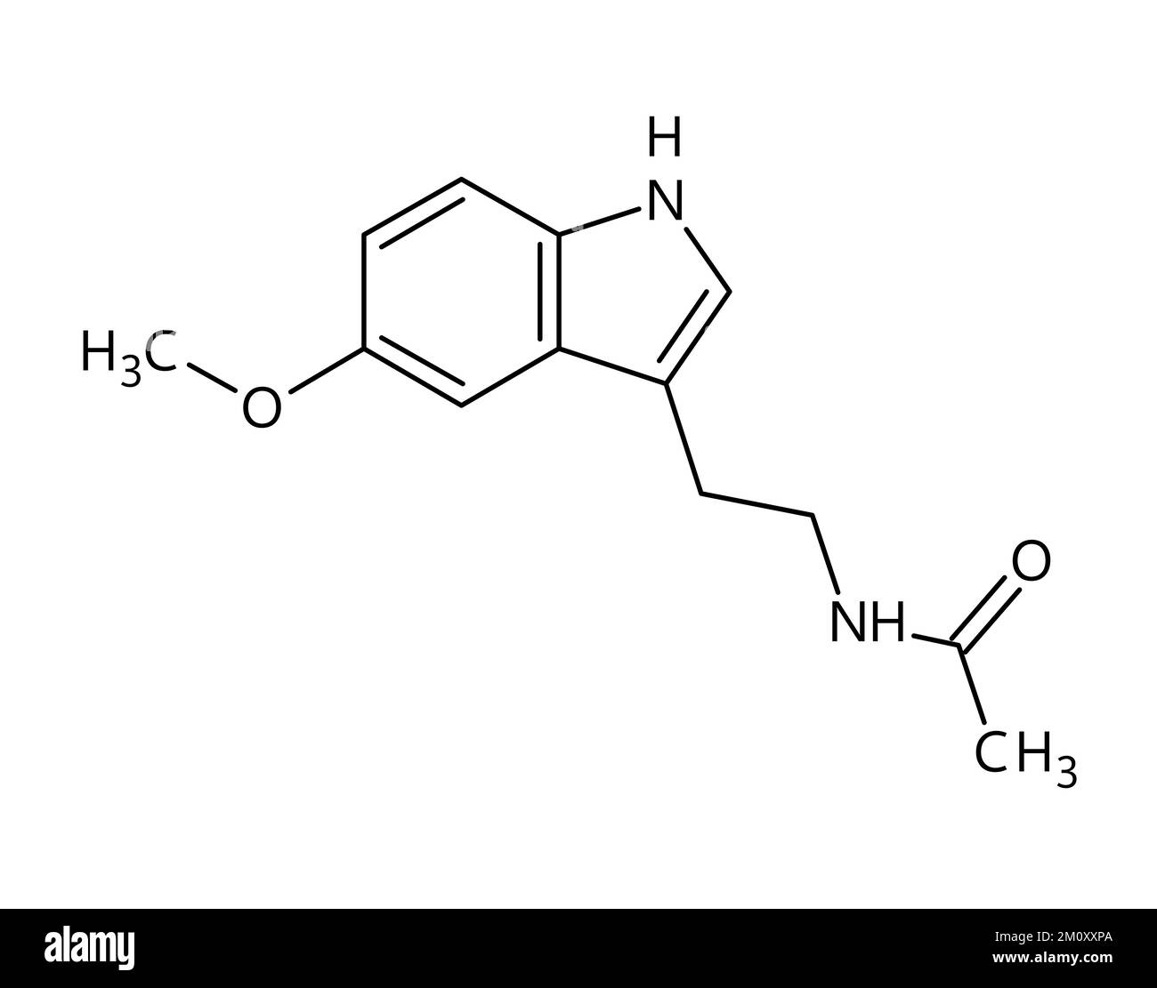 Melatonin Molecular Structure Melatonin Is A Hormone Controlling Sleep Wake Cycle Vector