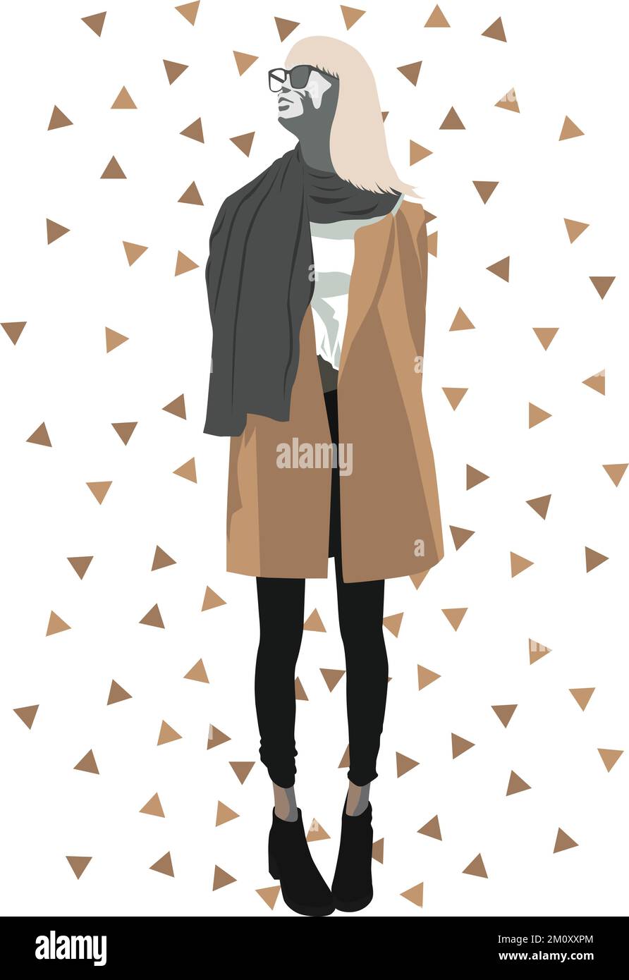 Mannequin wearing fall clothes vector illustration Stock Vector Image ...