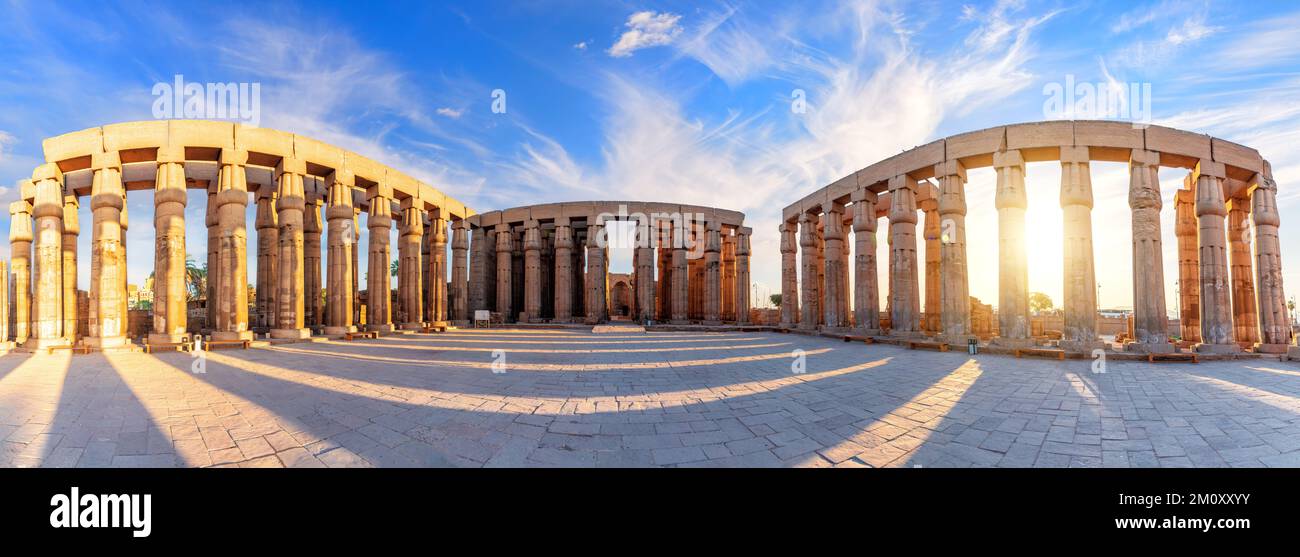 The Great Sun Court, a hypostyle hall of Luxor Temple, Egypt Stock ...