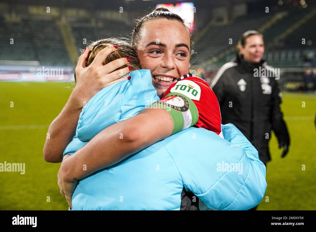 Den Haag - Annouk Boshuizen of Feyenoord V1 celebrates the win during ...