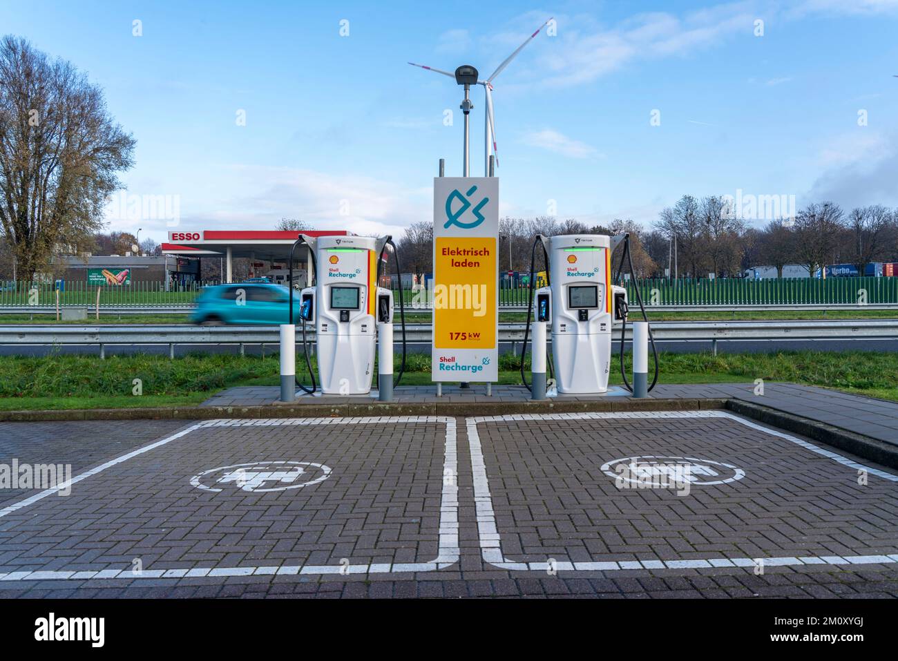 Motorway filling station, electric charging station, Power Charger ...