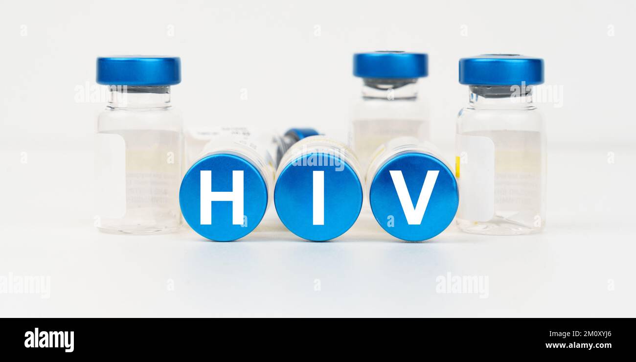 Medicine and health concept. On the blue roofs of the injections it ...