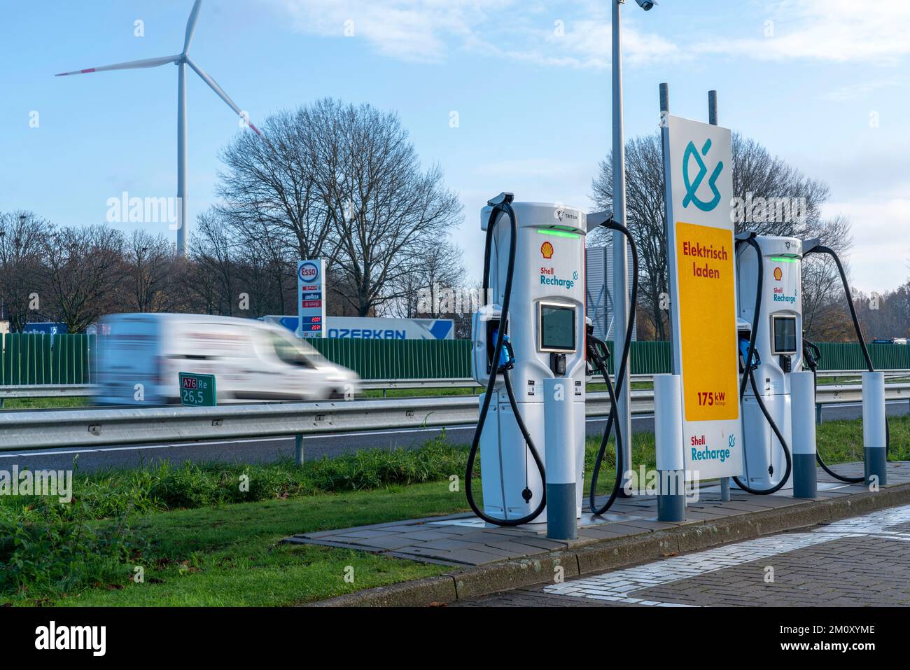 Motorway filling station, electric charging station, Power Charger ...