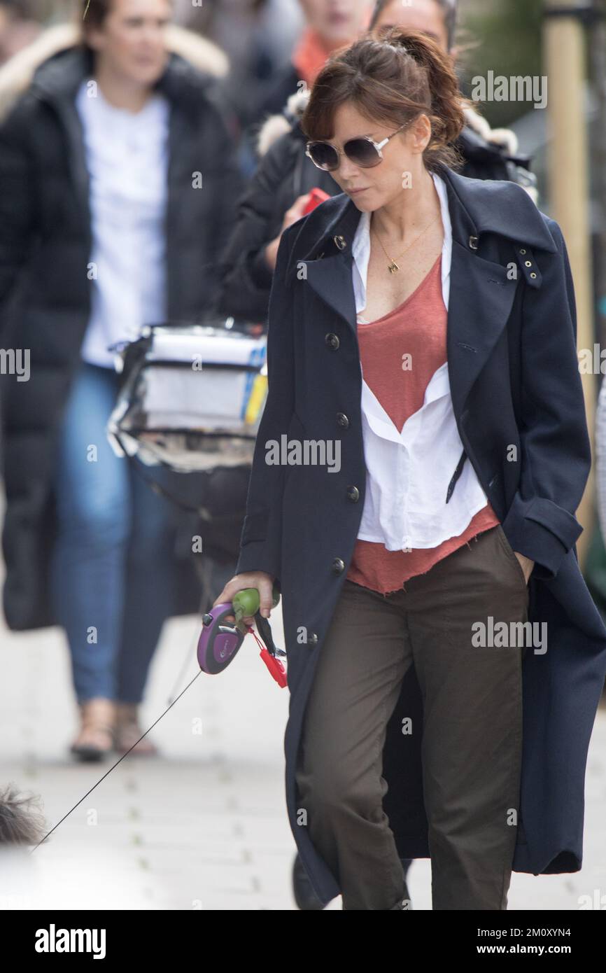 Anna Friel films Marcella Stock Photo - Alamy