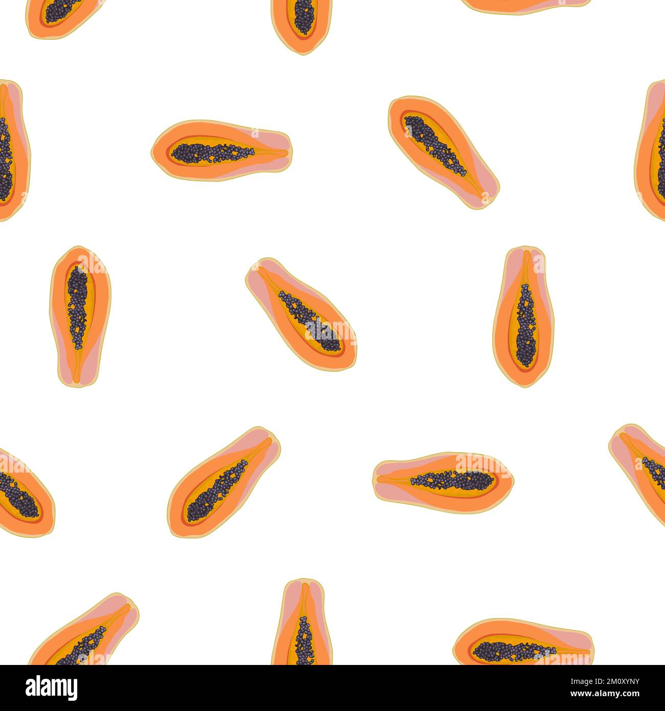 Papaya halves isolated vector seamless pattern Stock Vector Image & Art ...
