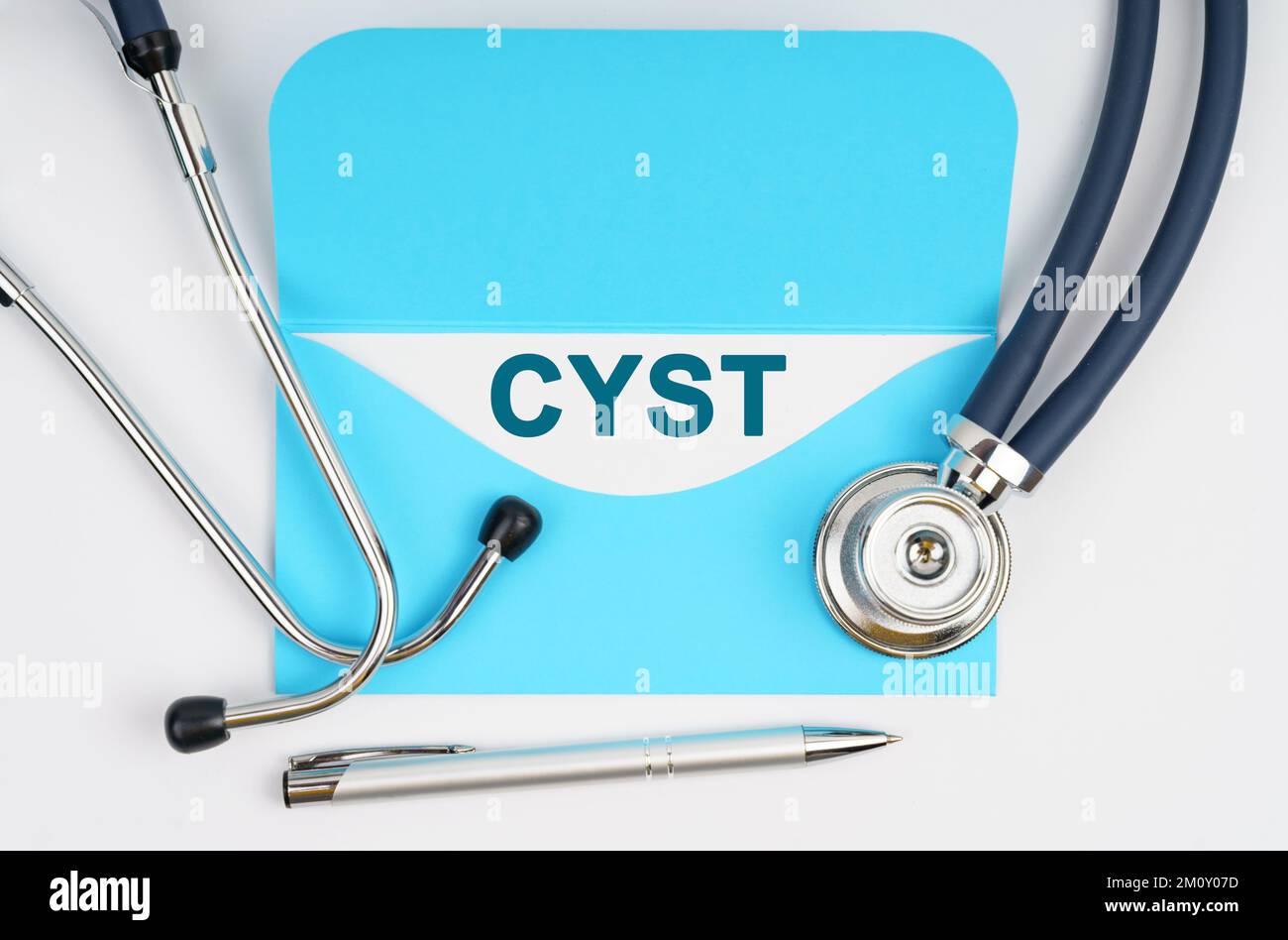 Medicine and health concept. There is a stethoscope on the table, an ...