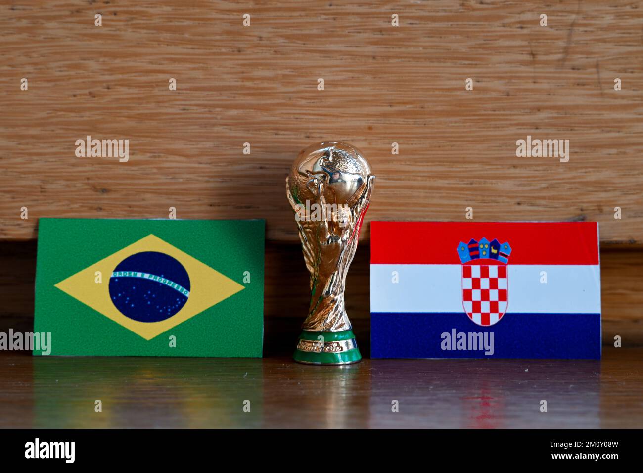 December 7, 2022, Doha, Qatar. Flags of the Fifa World Cup quarter ...